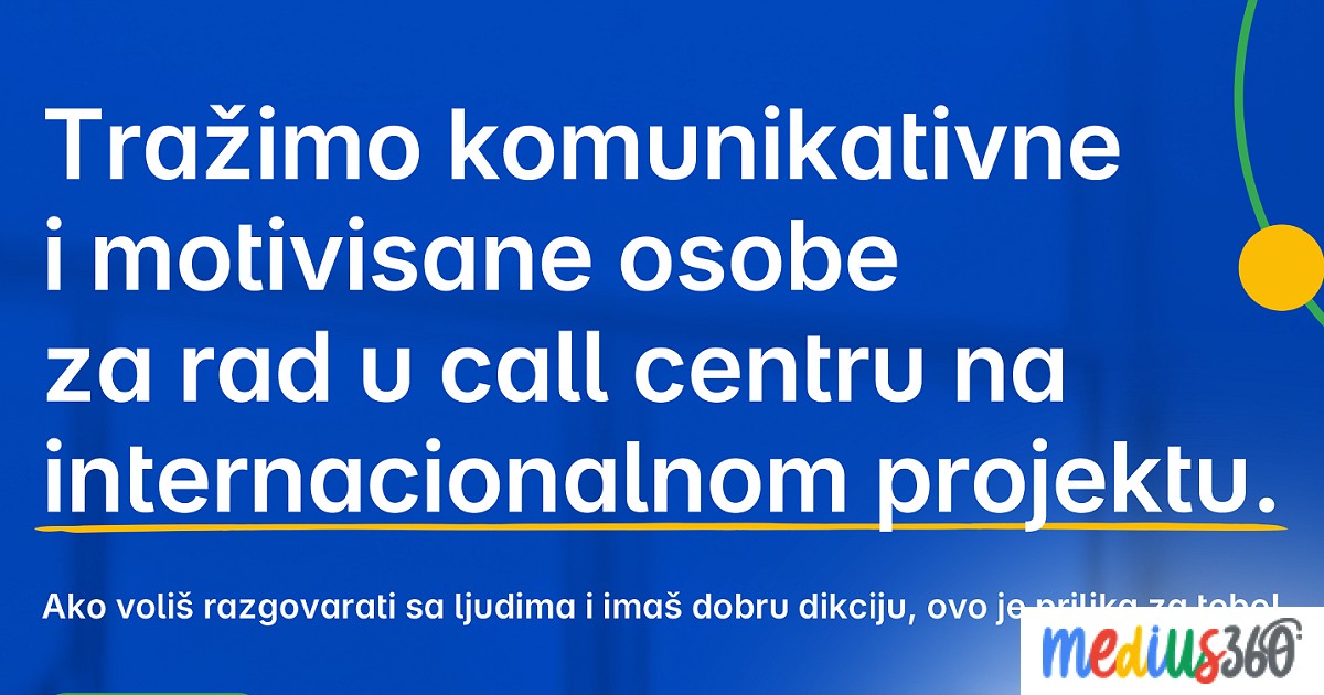 Call Agent (m/ž) | Medius 360 - Klix Posao