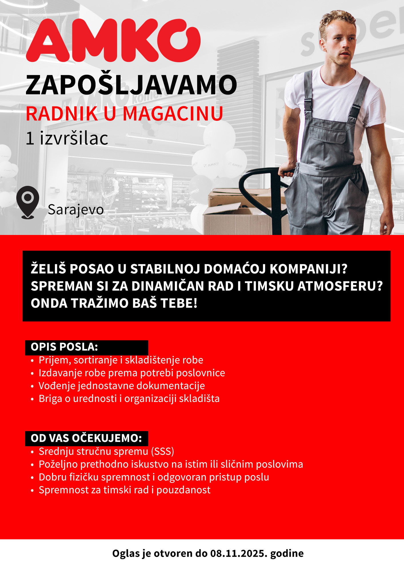 Radnik u magacinu (m/ž) | Amko komerc - Klix Posao