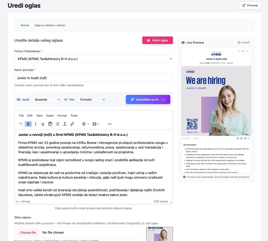 Novi Klix Posao: Brže kreiranje oglasa uz AI asistenta, pregledniji interface za bolje iskustvo