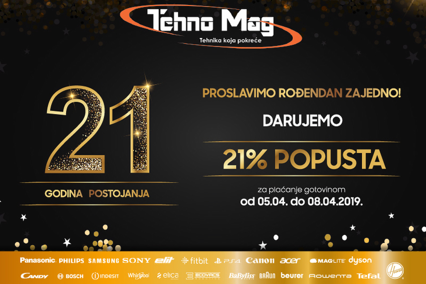 Techno Mag slavi 21 godinu postojanja i daruje 21 posto popusta na ...