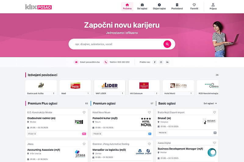 Novi Klix Posao: Brže kreiranje oglasa uz AI asistenta, pregledniji interface za bolje iskustvo