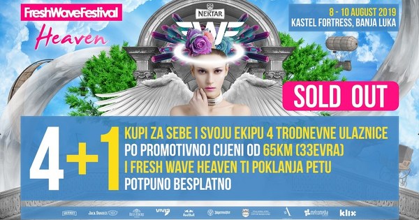 Rasprodate 4+1 ulaznice za Fresh Wave Heaven