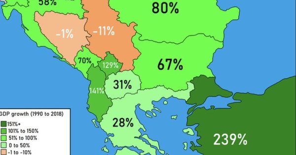 Ekonomski rast zemalja jugoistočne Evrope od 1990. do 2018.: BiH u ...