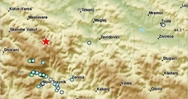 Novi zemljotres u srednjoj Bosni, epicentar kod Travnika