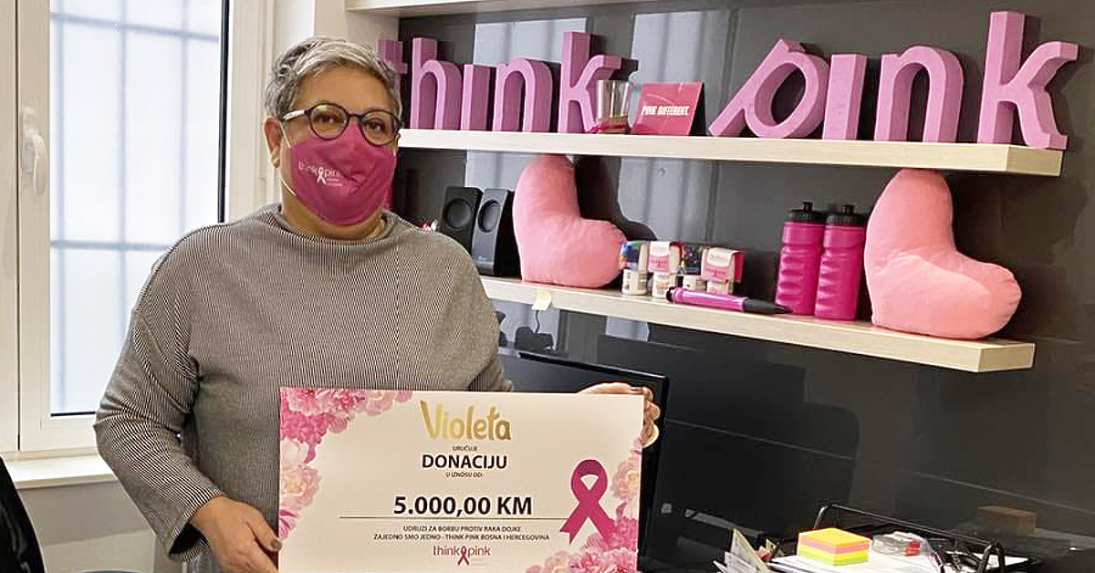 Violeta donirala sredstva udruzi Think Pink: Zajedno smo jedno u BiH