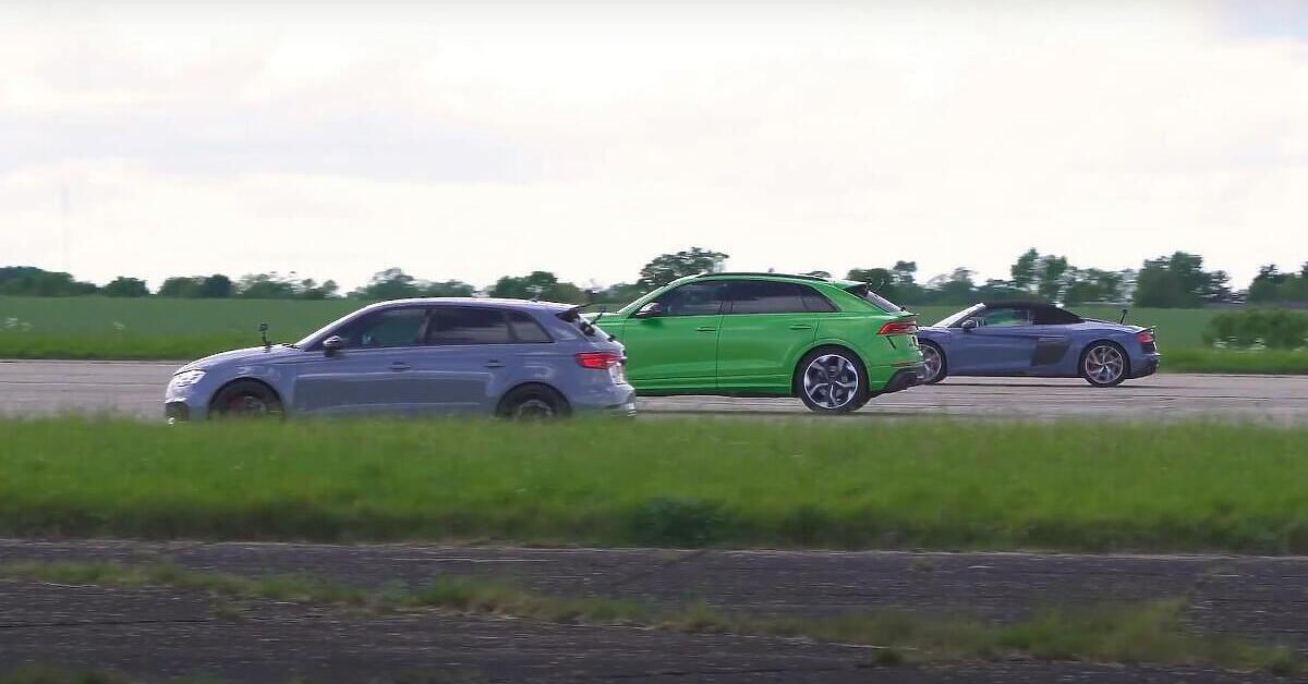 Audi R8, RS3 i RS Q8 odmjerili snage u utrci ubrzanja