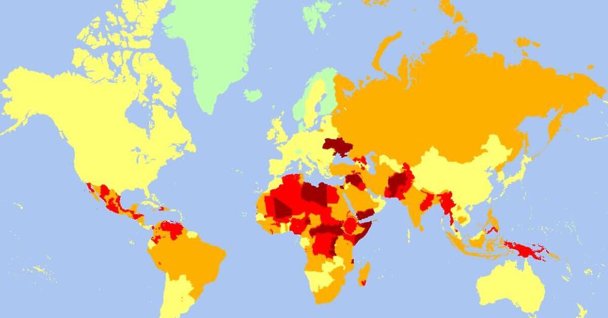 Predstavljena mapa najrizičnijih destinacija svijeta za putovanje, evo ...