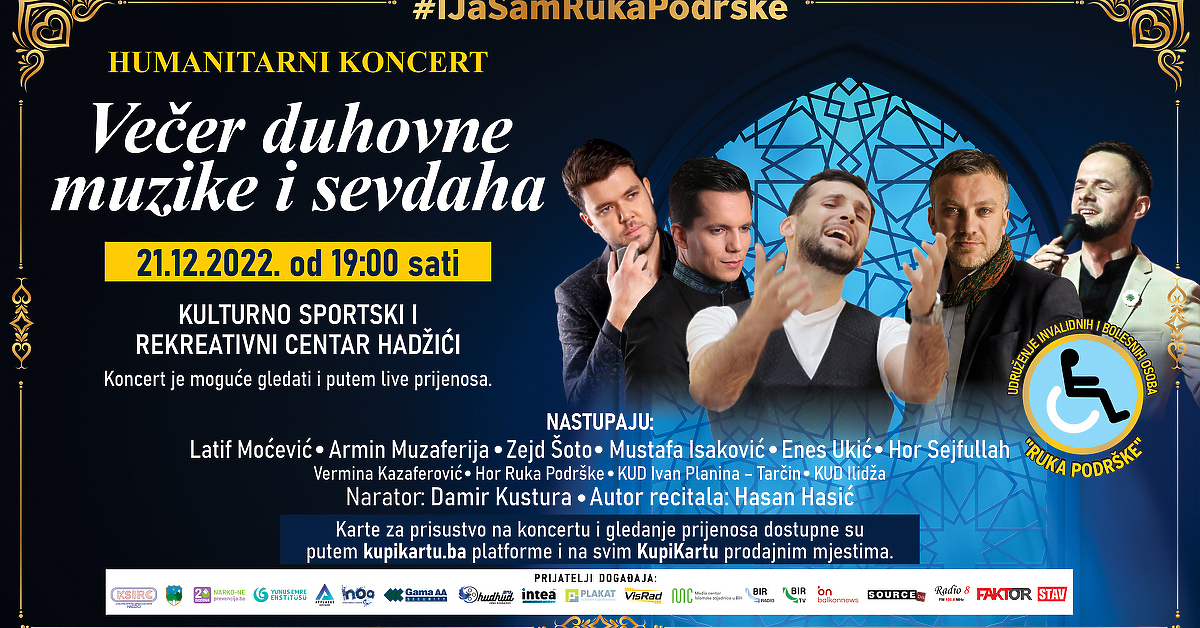 U srijedu u Hadžićima humanitarni koncert "Večer duhovne muzike i sevdaha"