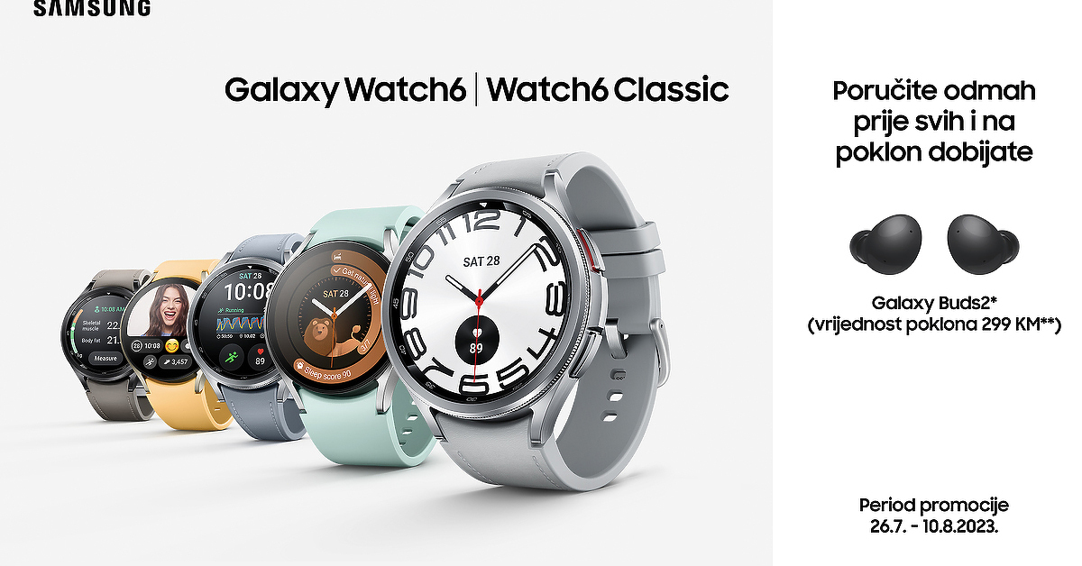 Uzbudljiva Samsung promocija: Uz najnoviji sat Galaxy Watch6 stižu ...