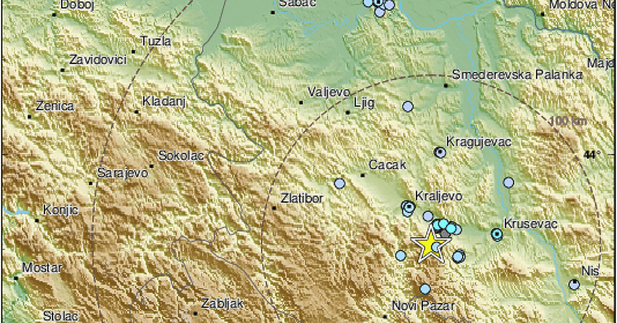 Zemljotres jačine 4 po Richteru potresao centralni dio Srbije, epicentar kod Kraljeva