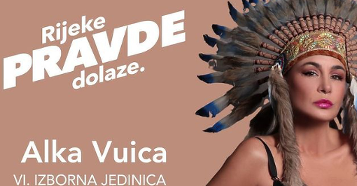 Urnebesni predizborni plakat Alke Vuice, haljina s leopard uzorkom i ...