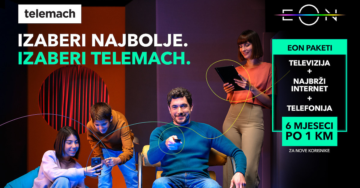 Telemach BH: EON paketi prvih 6 mjeseci po 1 KM