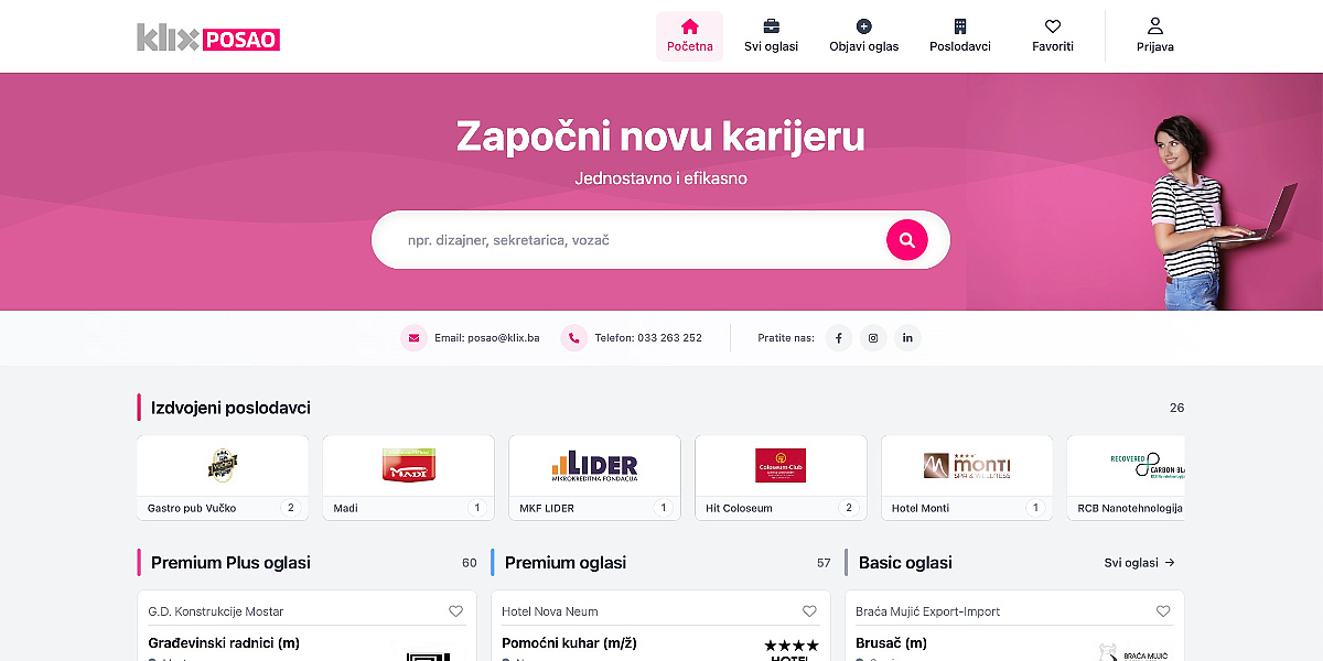 Novi Klix Posao: Brže kreiranje oglasa uz AI asistenta, pregledniji interface za bolje iskustvo