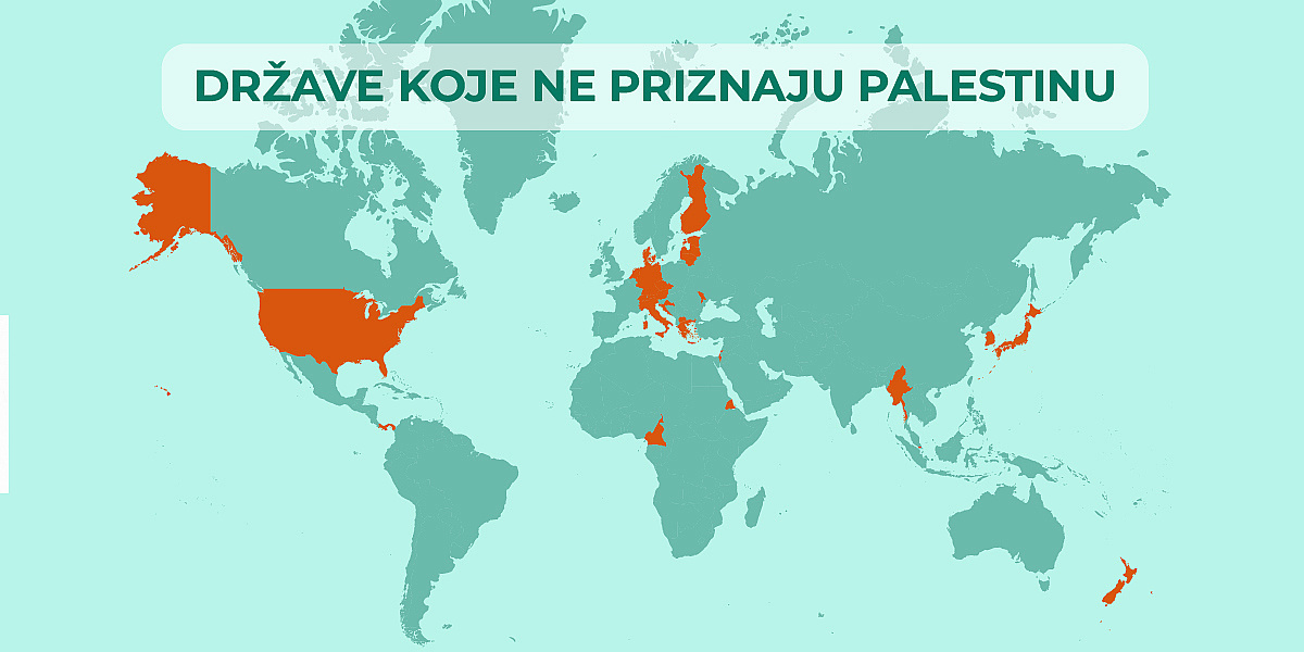 Ovo je mapa država koje još uvijek nisu priznale Palestinu: Osovinu ...