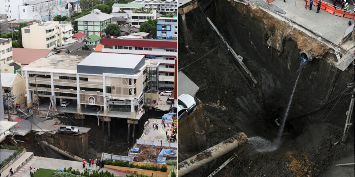 Snimljeno dramatično urušavanje ceste u Bangkoku: Formirala se rupa duboka 50 metara